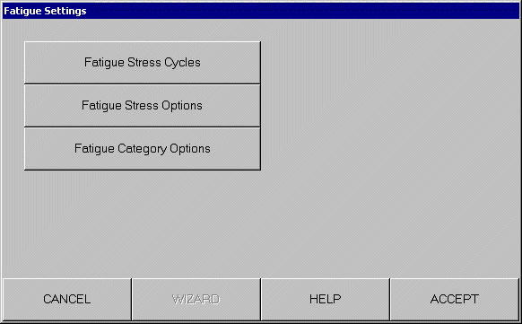Overview of Fatigue Settings